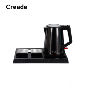 China Hotel Room Stainless Steel Silver Black Hospitality Kettle Tray ...